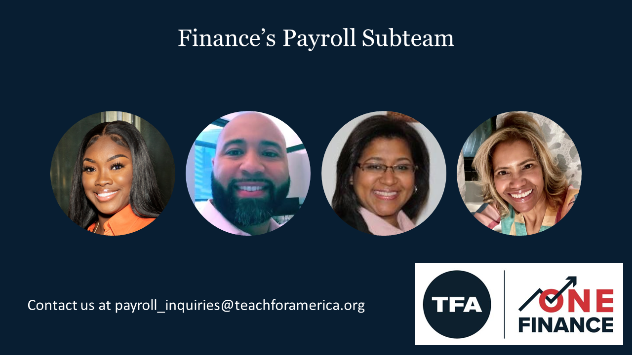 Payroll: Meet the Team - TFA Homeroom
